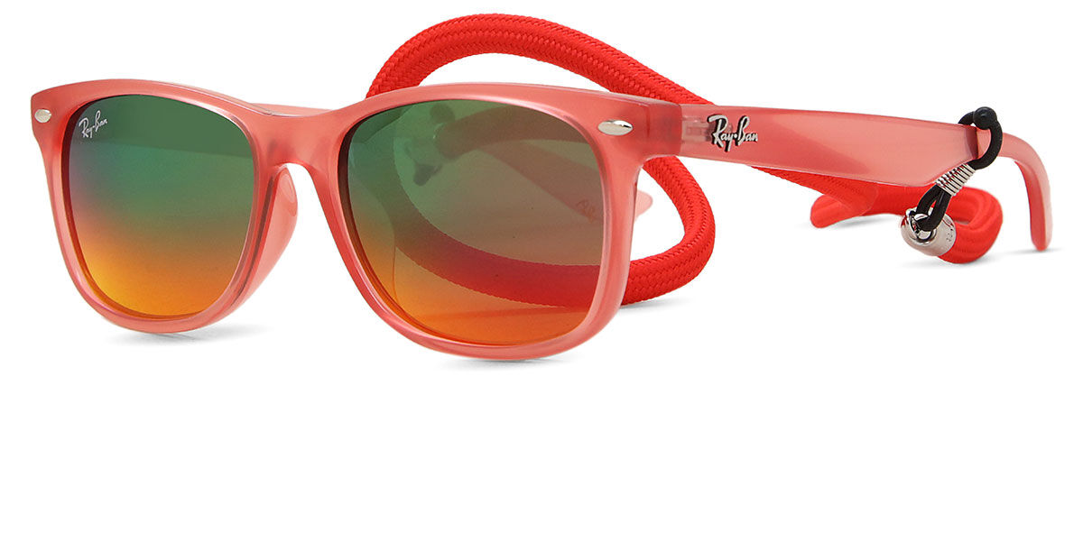 Ray-Ban Kids RJ9052SF Junior New Wayfarer 7145A8 Quadrado Vermelho ...