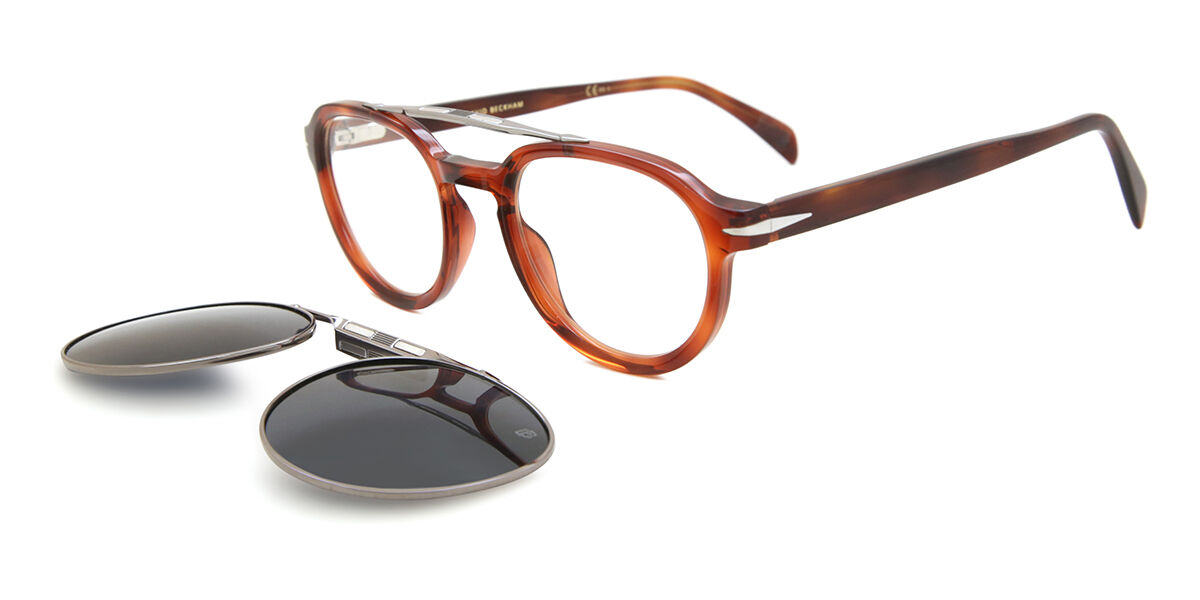 David Beckham DB 1075/CS with Clip-On WR9/C3 Piloto Tartaruga óculos ...