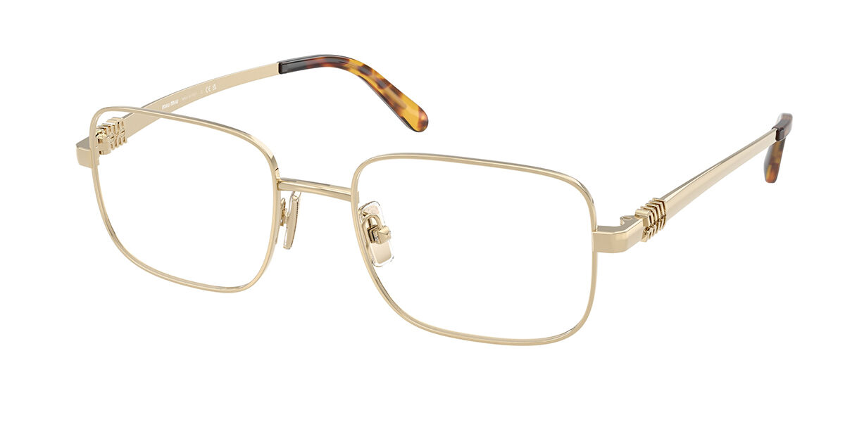 Miu Miu MU51ZV ZVN1O1 Retangular Pale Gold óculos | OculosWorld Brasil