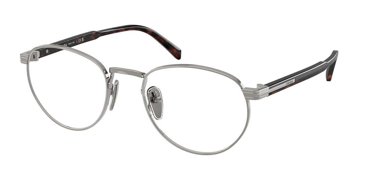 Prada PR B52V 20C1O1 Oval Gunmetal óculos | OculosWorld Brasil