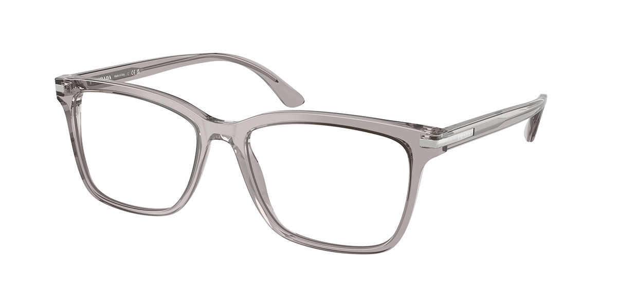 Prada PR 14WVF Asian Fit 10J1O1 Quadrado Transparent Hematite Grey ...