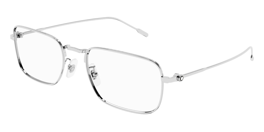 Montblanc MB0212O 002 Quadrado Prateado óculos | OculosWorld Brasil