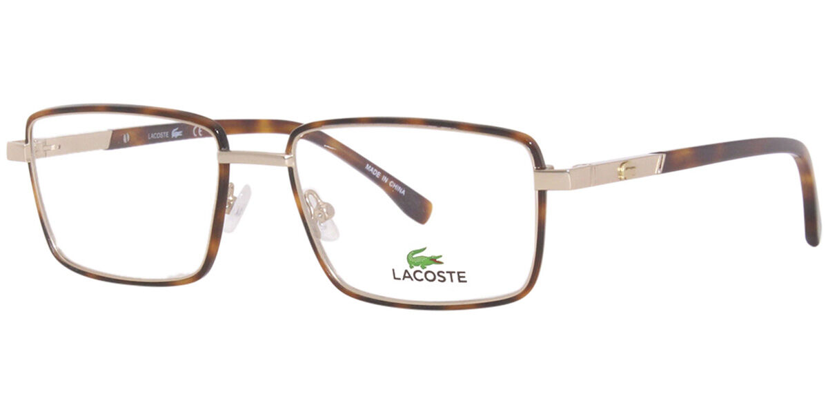 Lacoste L2278 710 Retangular Gold Tortoise óculos | OculosWorld Brasil